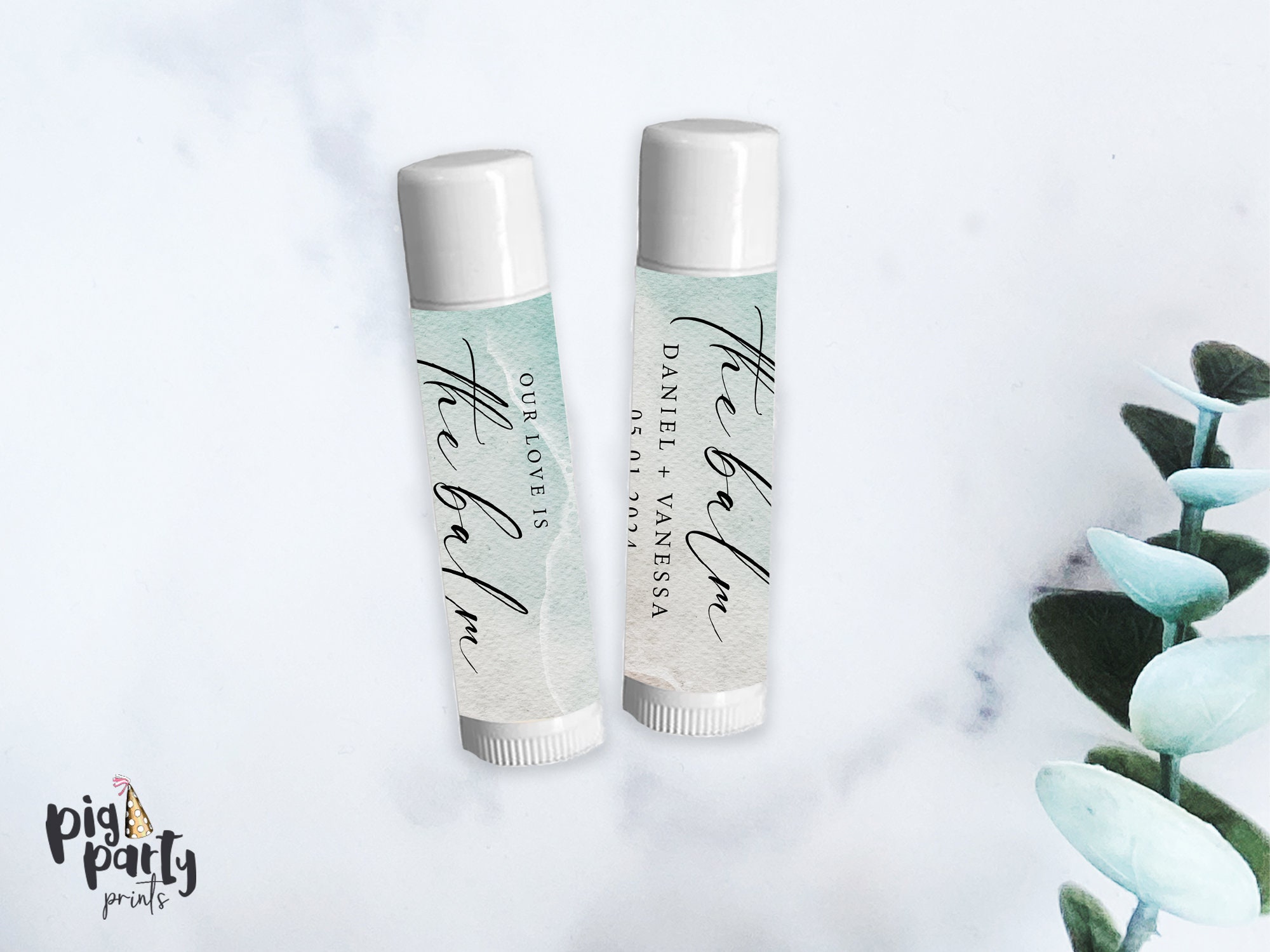 Personalized Beach Waves Wedding Lip Balm Labels, Beach Wedding Lip ...