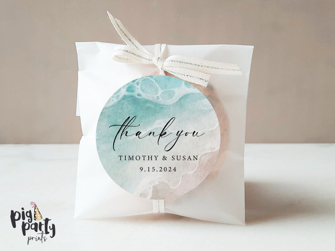 Beach Waves Wedding Stickers, Customized Beach Wedding Stickers, Beach ...