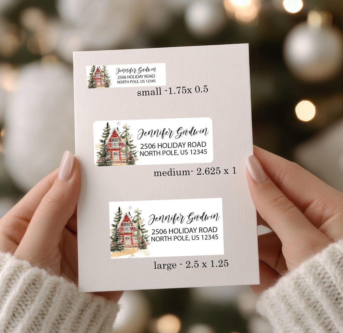 Personalized Christmas Address Labels – Custom Holiday Return Stickers ...