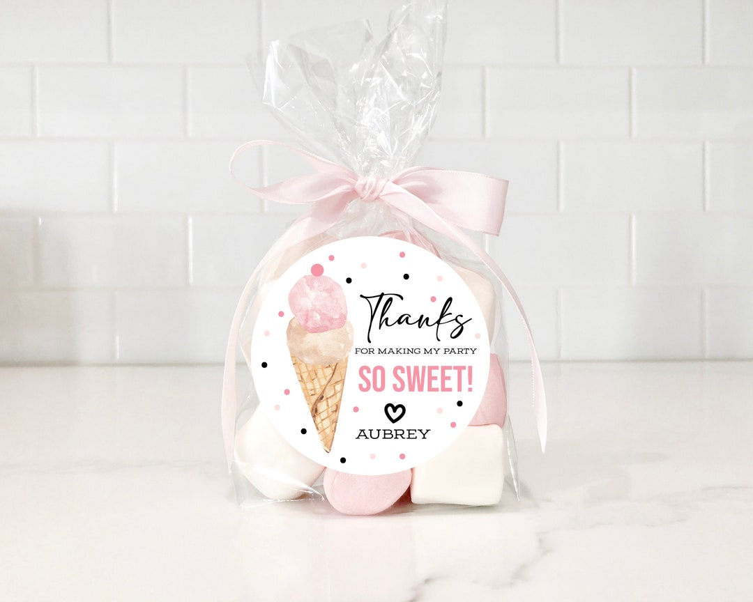 Personalized Ice Cream Birthday Stickers, Sweet Ice Cream Birthday ...