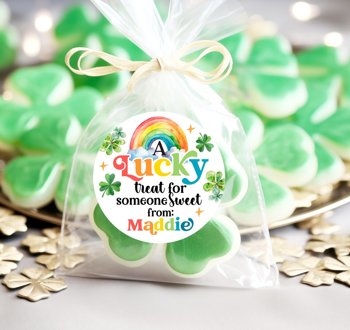 LUCKY Treat St Patricks Day Stickers, St Patricks Day Favor Stickers ...