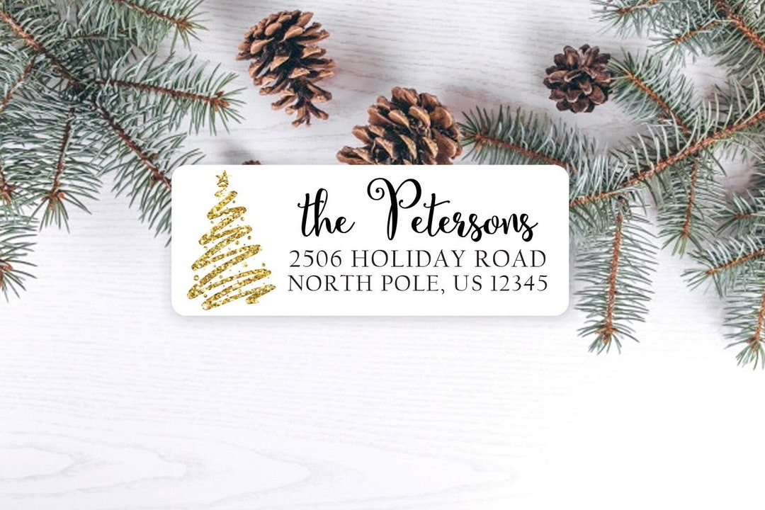 Personalized Christmas Return Address Labels Elegant - Etsy