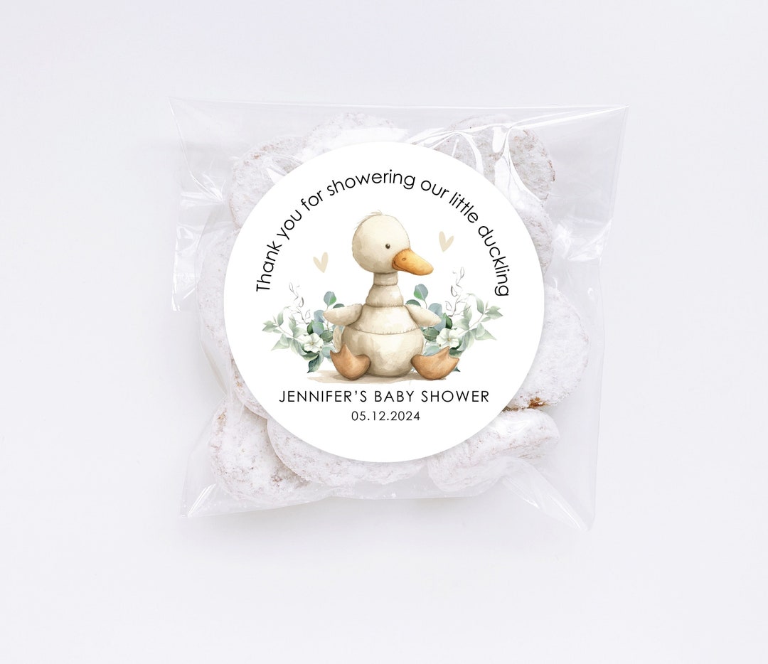 Personalized Little Duckling Baby Shower Stickers, Duckling Theme Baby ...