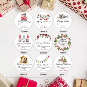 Custom Christmas Gift Stickers, Personalized Christmas Gift Label ...