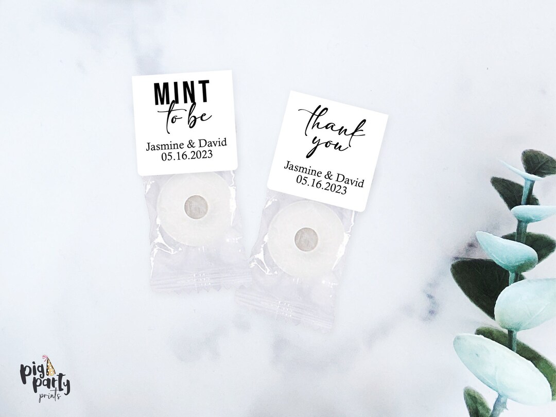 Mint to Be Wedding Stickers, Wedding Mint Favor Stickers, Custom ...