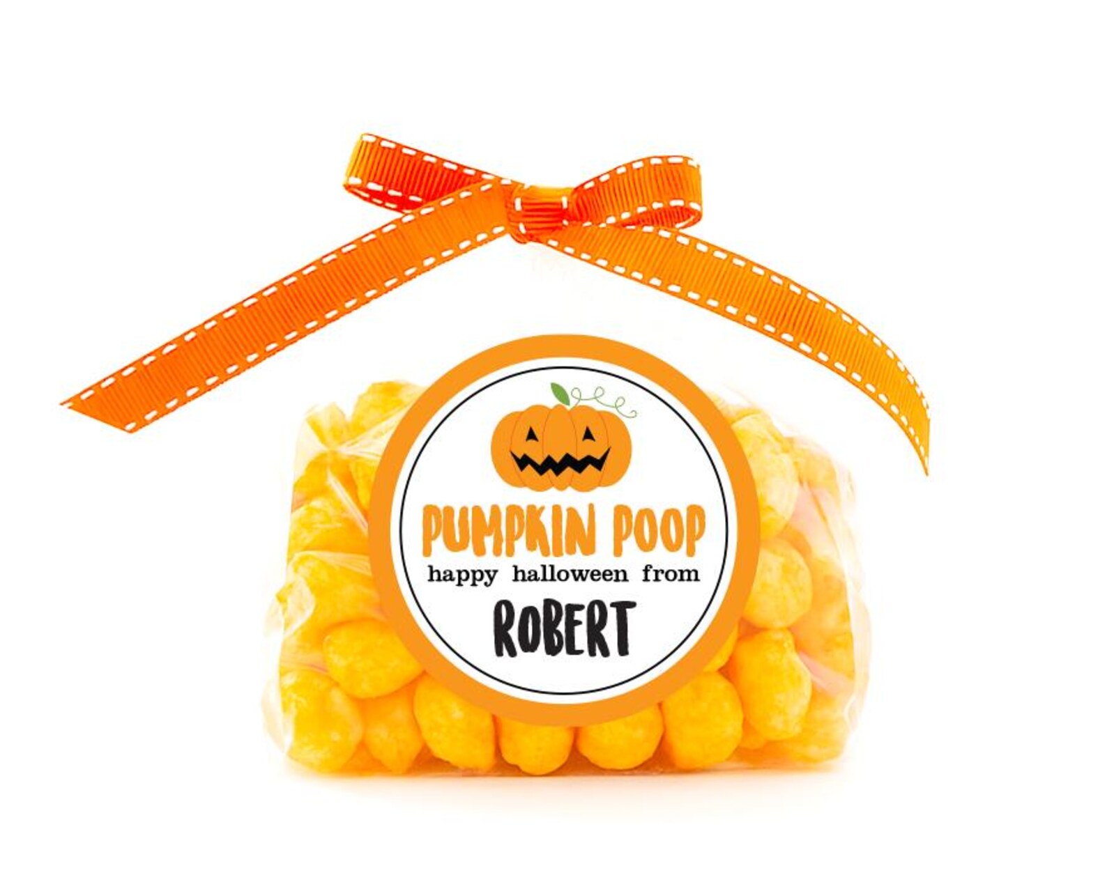 Pumpkin Poop Halloween Stickers, Personalized Halloween Party Favor ...