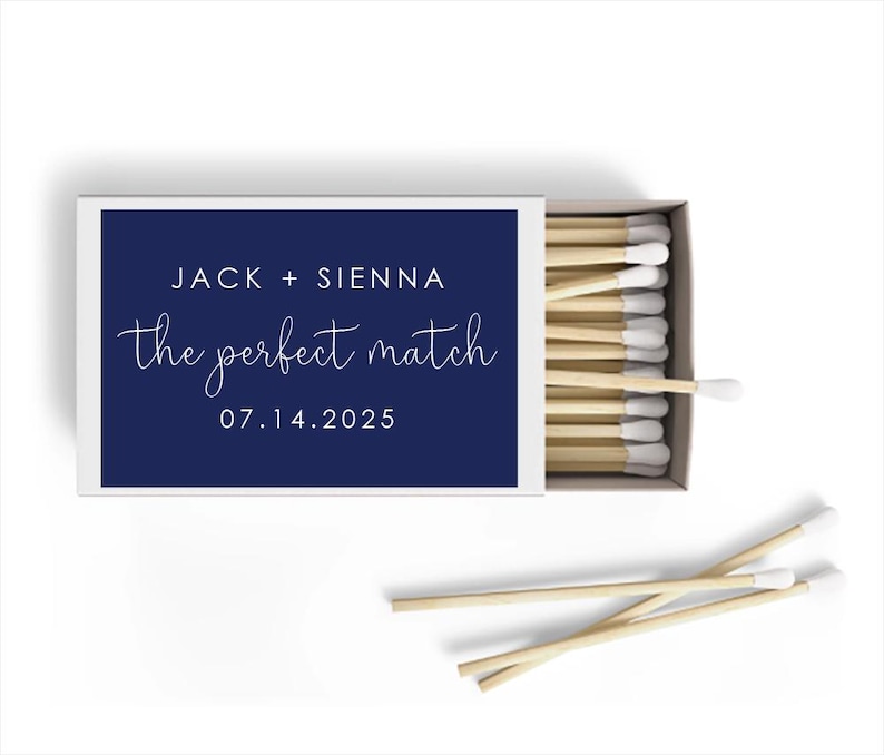 Personalized Matchbox Label Stickers, Perfect Match Wedding Favor ...