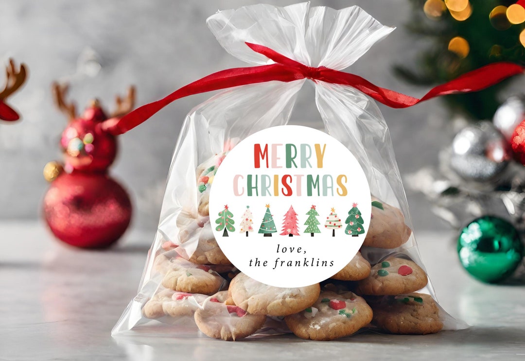 Merry Christmas Stickers, Personalized Christmas Party Favor Stickers ...