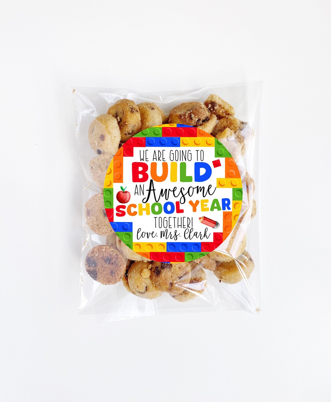 Build an Awesome School Year Stickers, Blocks School Party Favor ...
