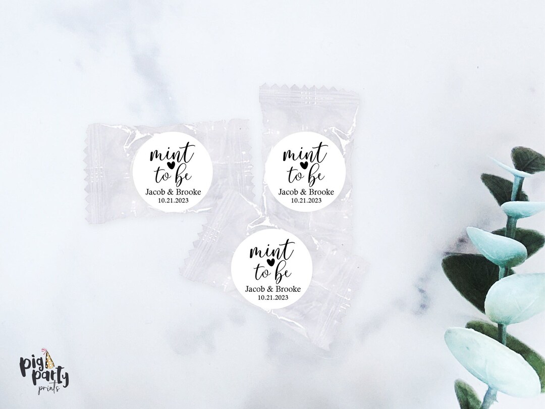 Mint to Be Wedding Stickers, Wedding Mint Favor Stickers, Custom ...