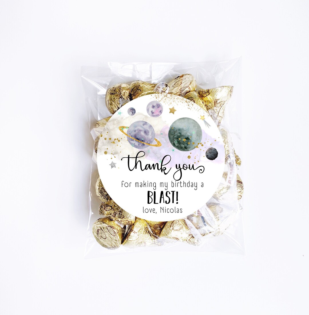 Personalized Outer Space Birthday Stickers, Galaxy Birthday Party Favor ...