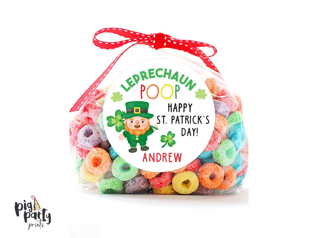Leprechaun Poop St Patricks Day Stickers, St Patricks Day Favor ...