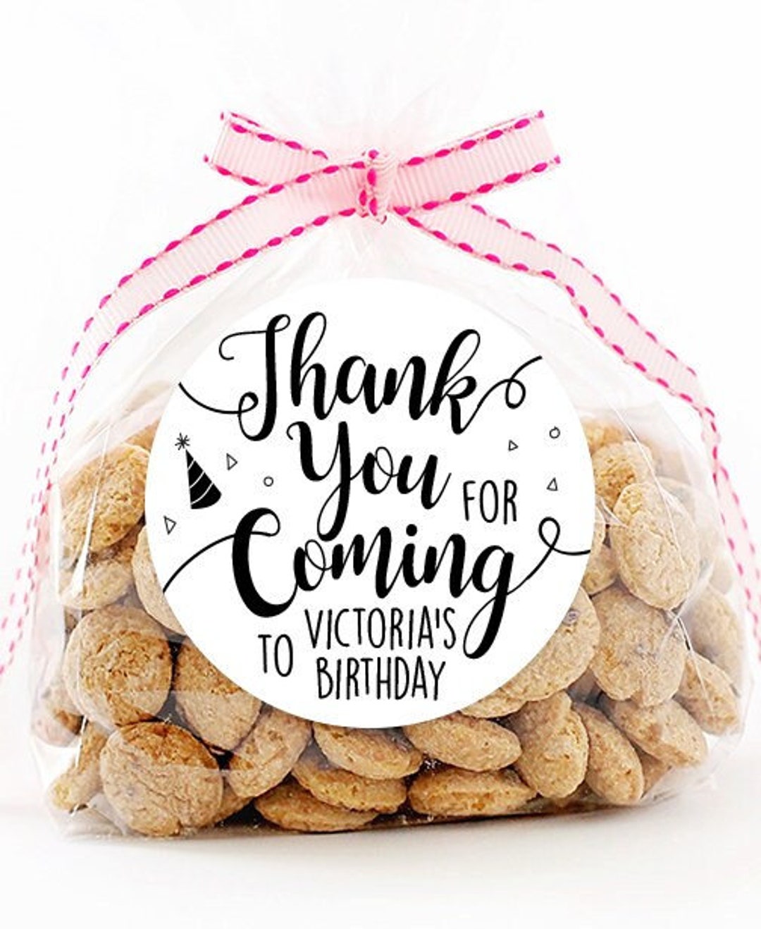 Personalized Thank You for Coming Birthday Stickers, Birthday Party ...