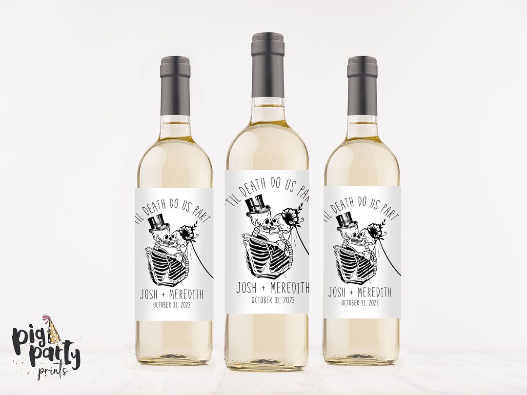Personalized Til Death Do Us Part Wedding Wine Labels, Customized ...