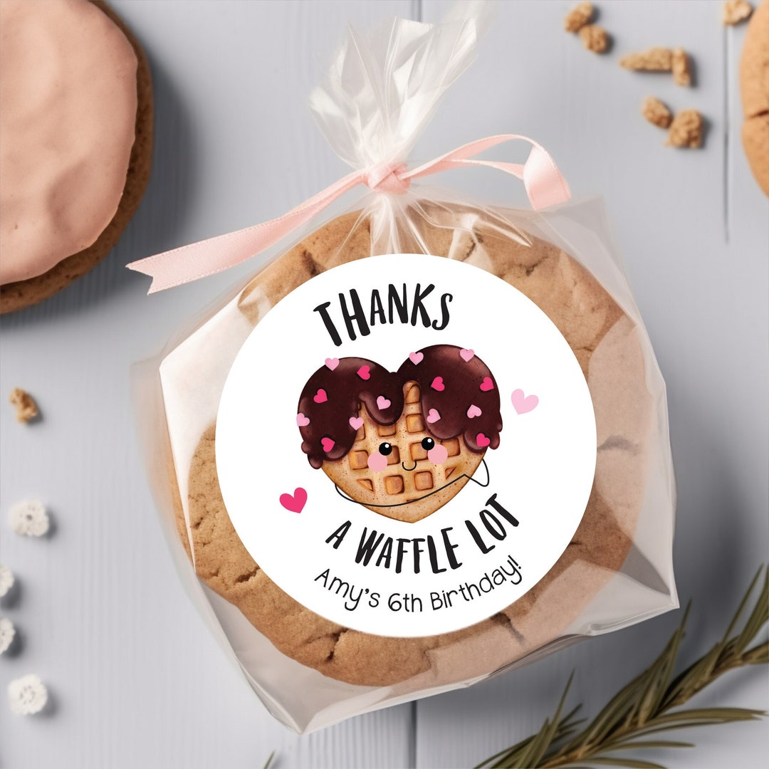 Waffle Birthday Stickers, Thanks a Waffle Lot Birthday Party Favor ...