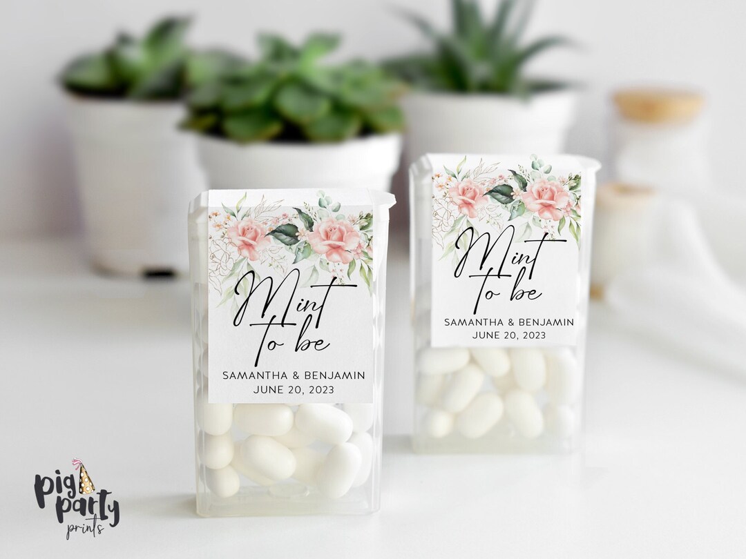 Personalized Blush Floral Wedding Mint Labels, Customized Mint to Be ...