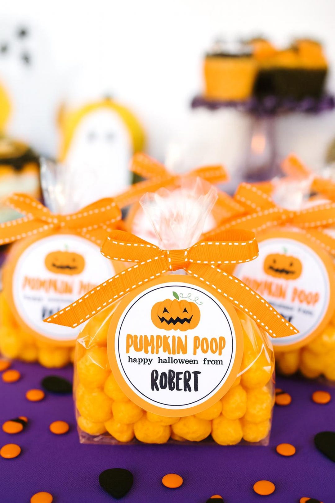 Pumpkin Poop Halloween Stickers, Personalized Halloween Party Favor ...