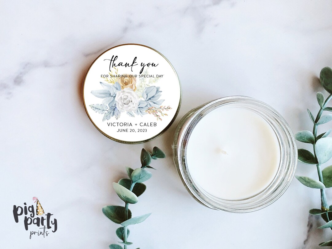 Blue Floral Wedding Stickers, Customized Blue Floral Wedding Stickers ...