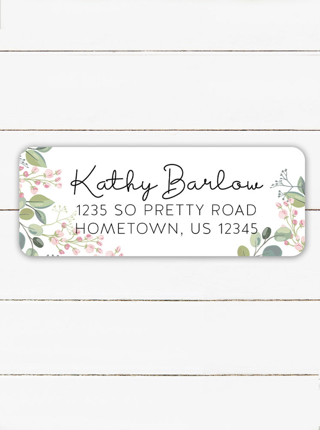 Personalized Return Address Labels Eucalyptus Floral Return Address