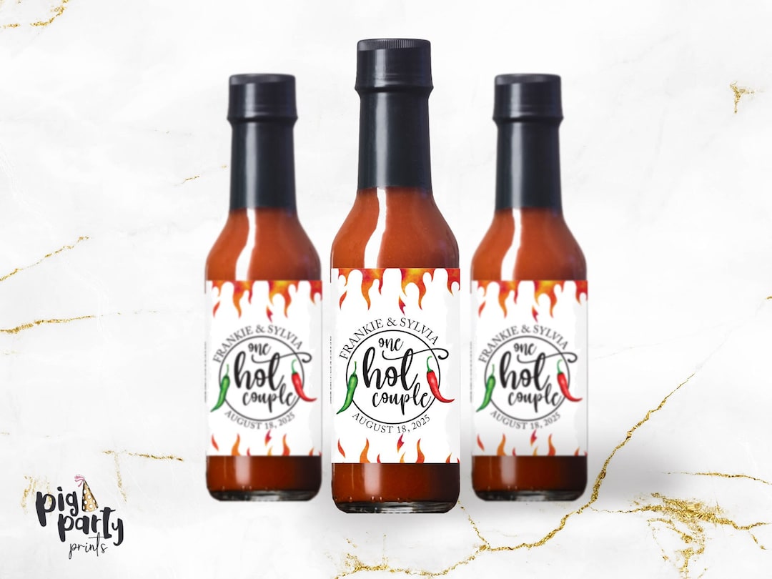 Personalized One Hot Couple Hot Sauce Labels, Customized Hot Sauce ...