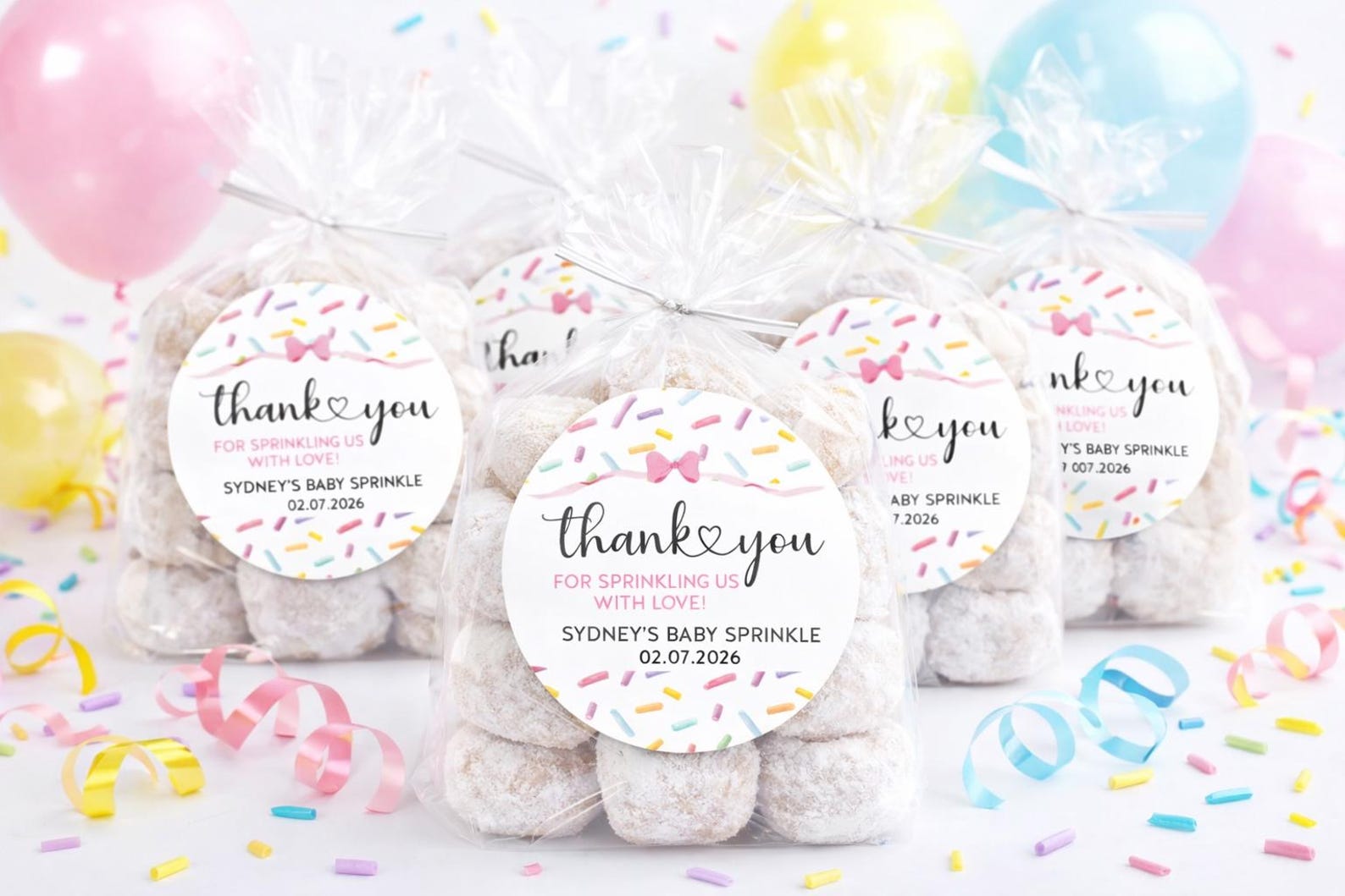 Baby Sprinkle Favor Stickers, Thank You for Sprinkling Us With Love ...