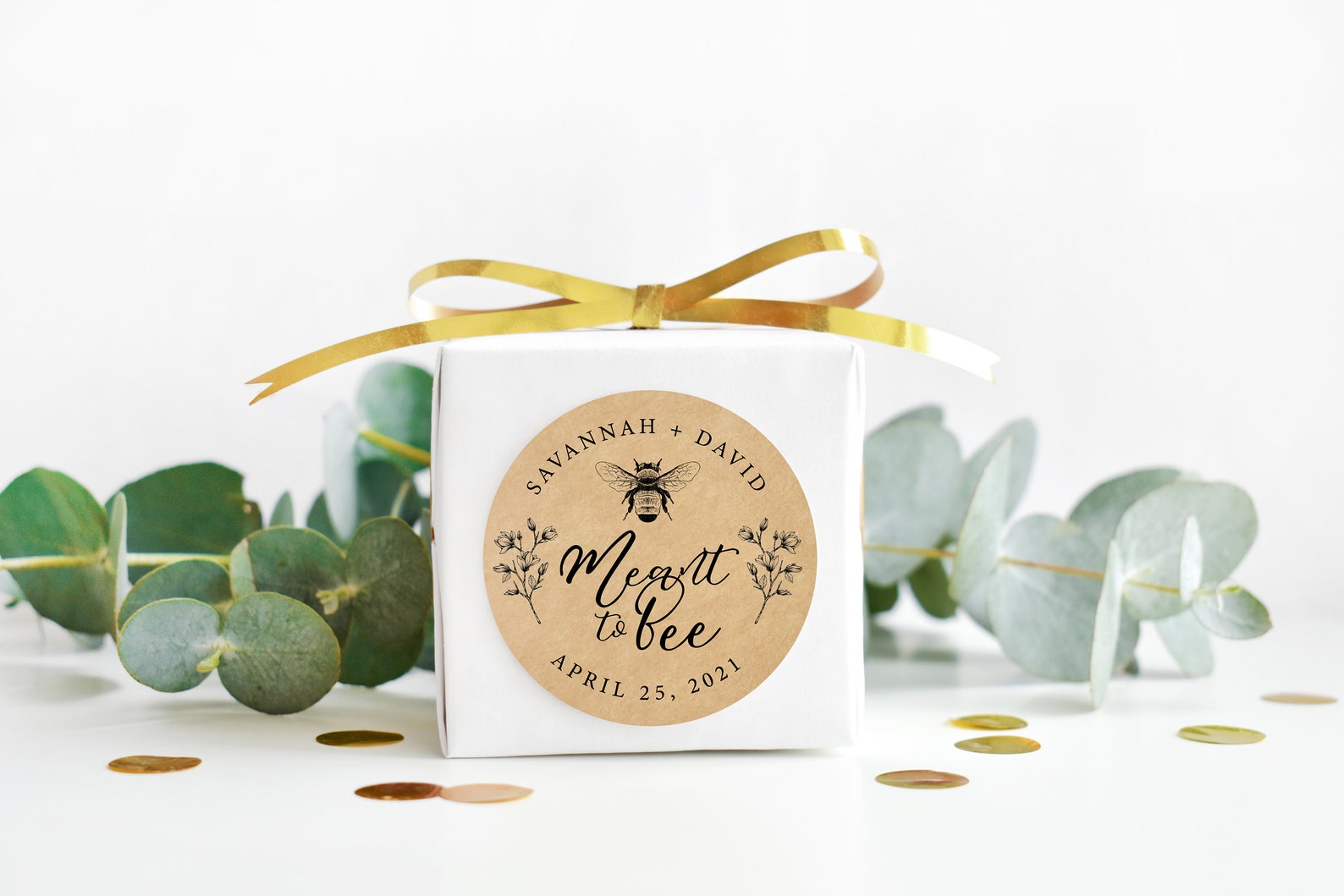 Personalized Meant to Bee Wedding Stickers, Customized Bee Wedding ...