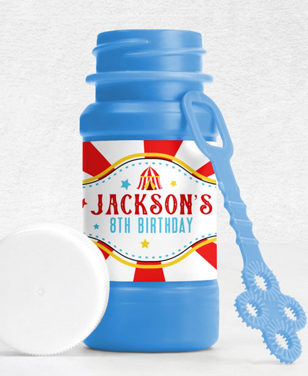 Circus Party Personalized Bubble Labels, Bubble Wand Label, Circus ...