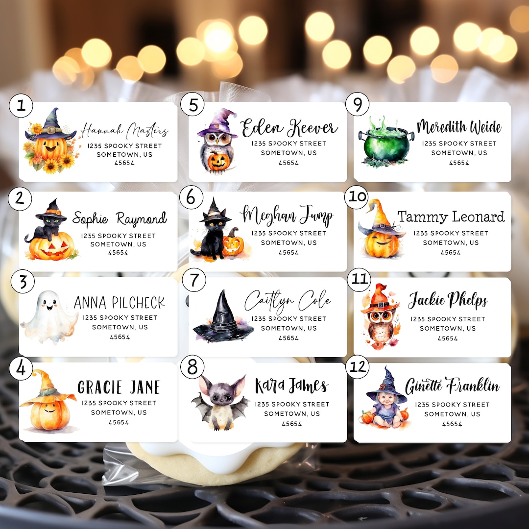 Personalized Halloween Address Labels, Halloween Stationery Stickers ...