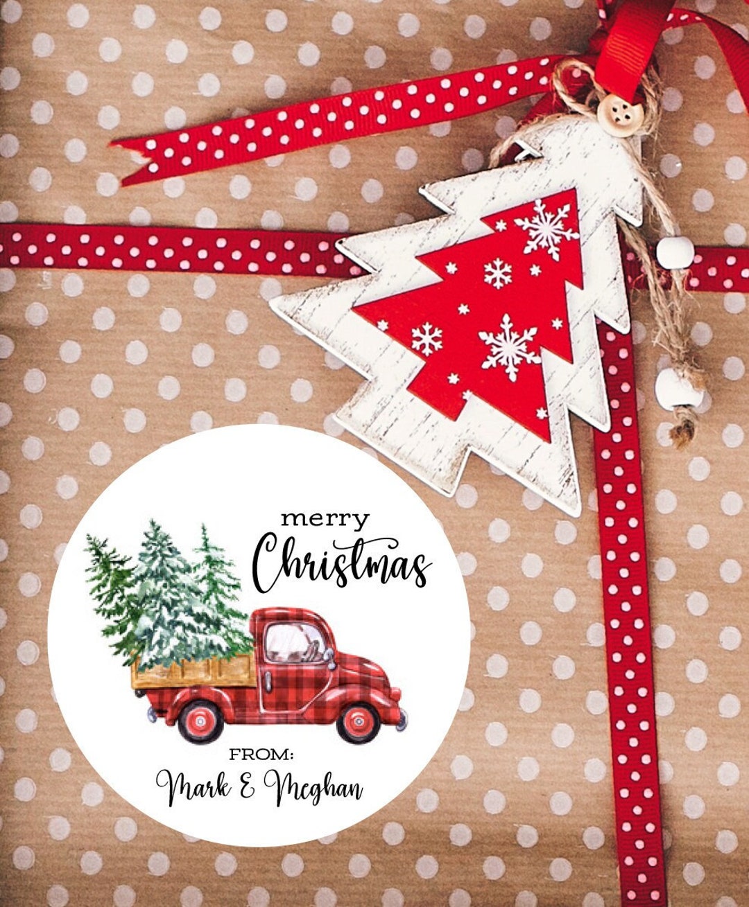 Merry Christmas Stickers, Personalized Christmas Party Favor Stickers ...