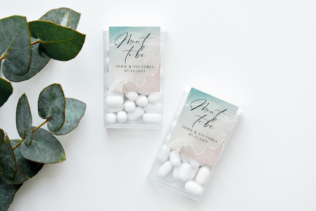 Personalized Beach Wedding Mint Labels, Customized Mint to Be Stickers ...