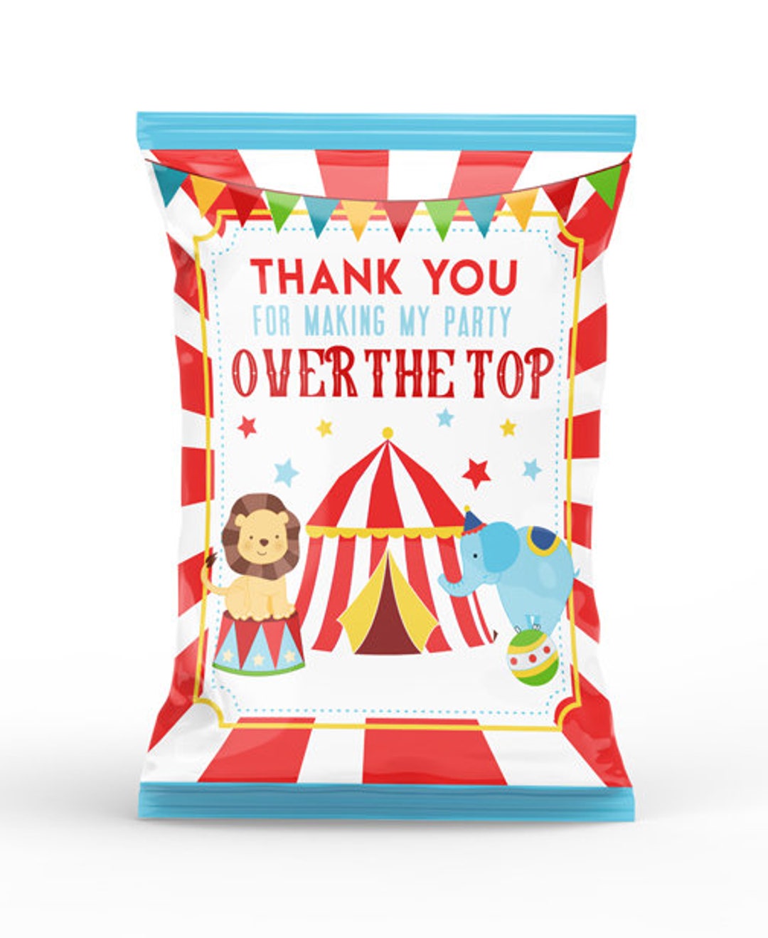Circus Chip Bag Printable, Instant Download, Big Top Birthday, Circus ...