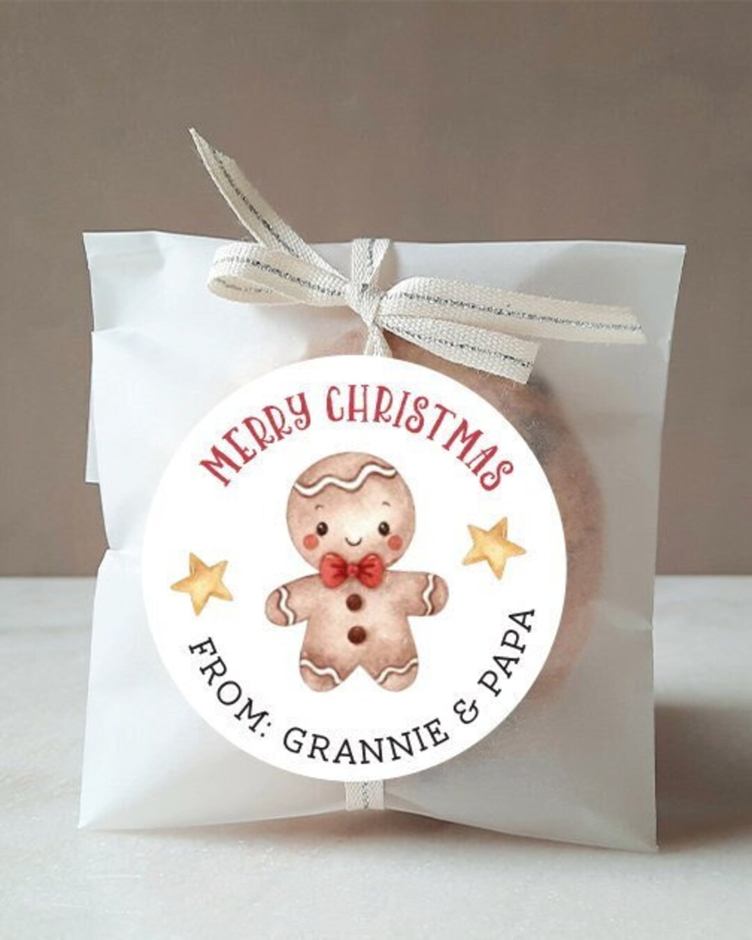 Gingerbread Merry Christmas Stickers, Personalized Christmas Party ...