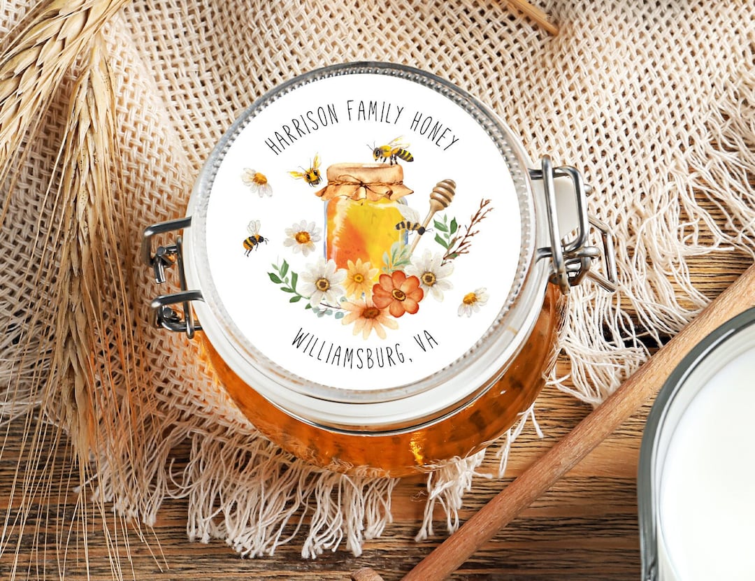 Personalized Honey Stickers, Homemade Honey Stickers, Honey Jar ...