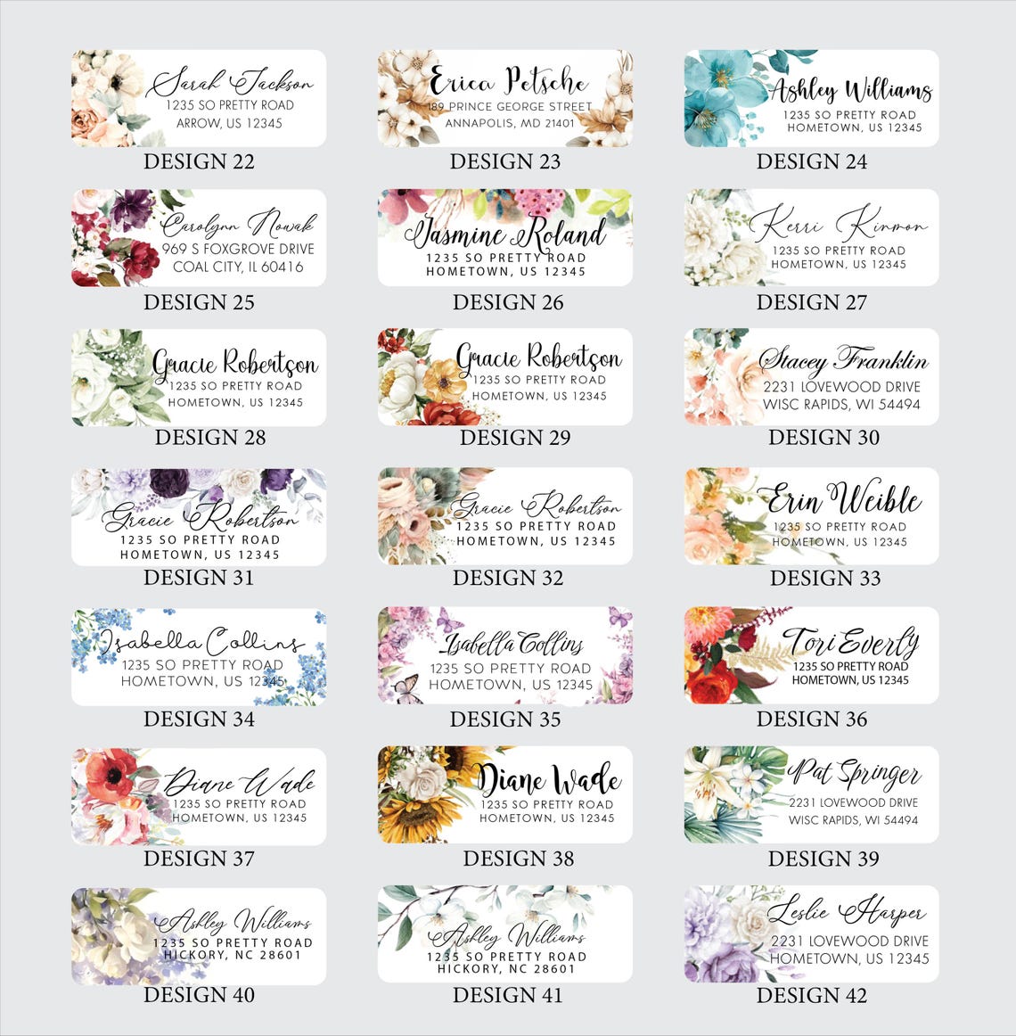 Personalized Return Address Labels, Eucalyptus Floral Return Address ...