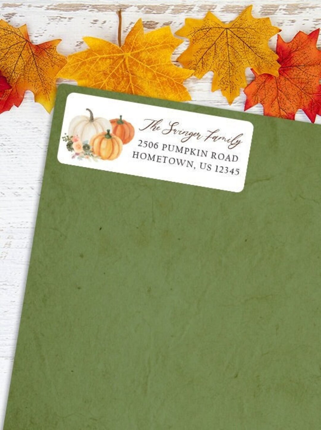 Personalized Thanksgiving Return Address Labels, Autumn Pumpkins Return Address Stickers ...