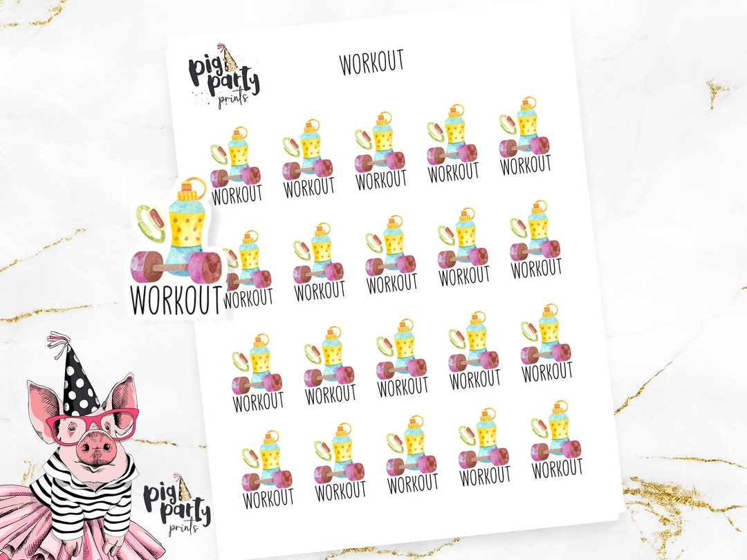 Workout Planner Stickers , Plan With Me Planner Stickers, Cute Planner ...