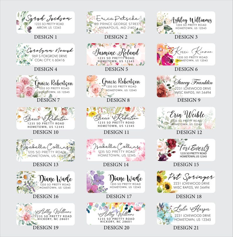 Personalized Return Address Labels, Eucalyptus Floral Return Address ...