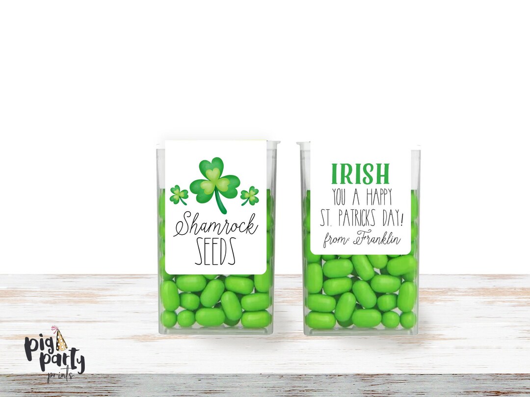 Personalized St. Patricks Day Mint Labels, Customized Mint Shamrock ...