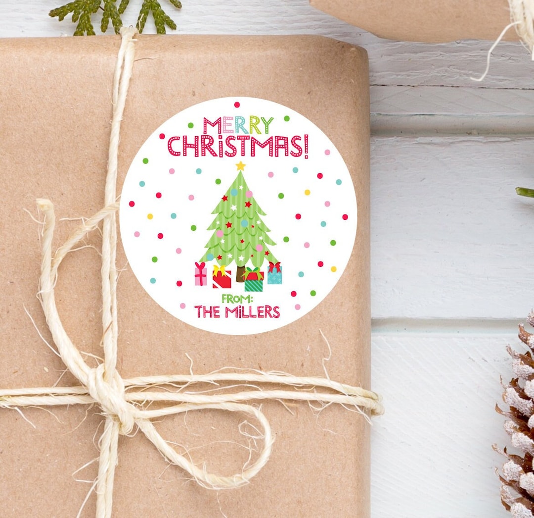 Merry Christmas Stickers, Personalized Christmas Party Favor Stickers ...