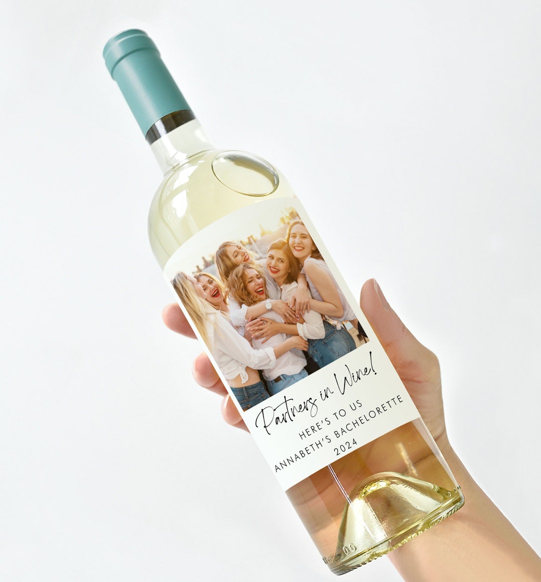 Personalized Photo Wine Labels, Customized Bachelorette Wine Stickers ...