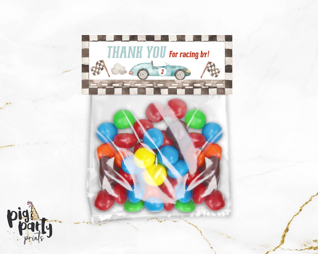 Racing Candy Favor Bag Topper, Instant Download, 2 Fast, Two Fast ...