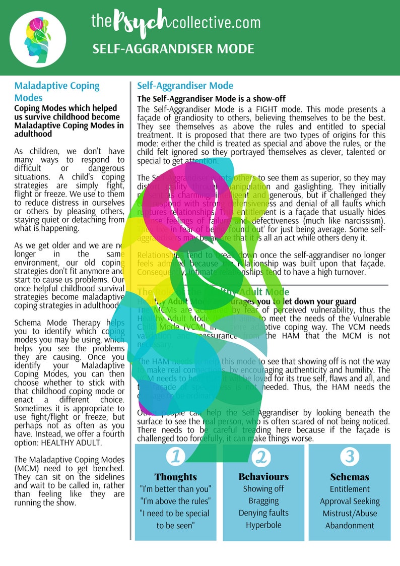 Schema Mode Therapy - the Complete Set of Worksheets - Ebook - Etsy