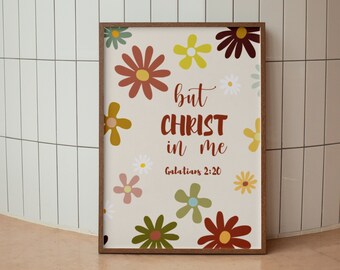 Retro Christian Wall Print Bible Verse God Jesus Faith Print Christian ...