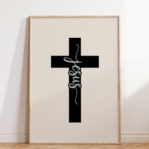 Jesus Cross Wall Print, Christian Poster, Religious Print, Digital ...