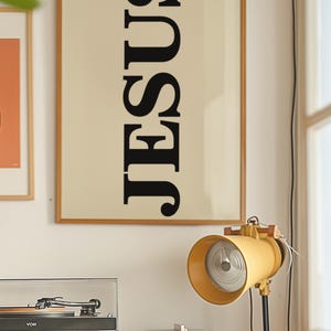 Jesus Print, Jesus Typography Poster, Trendy Christian Wall Art, Retro ...