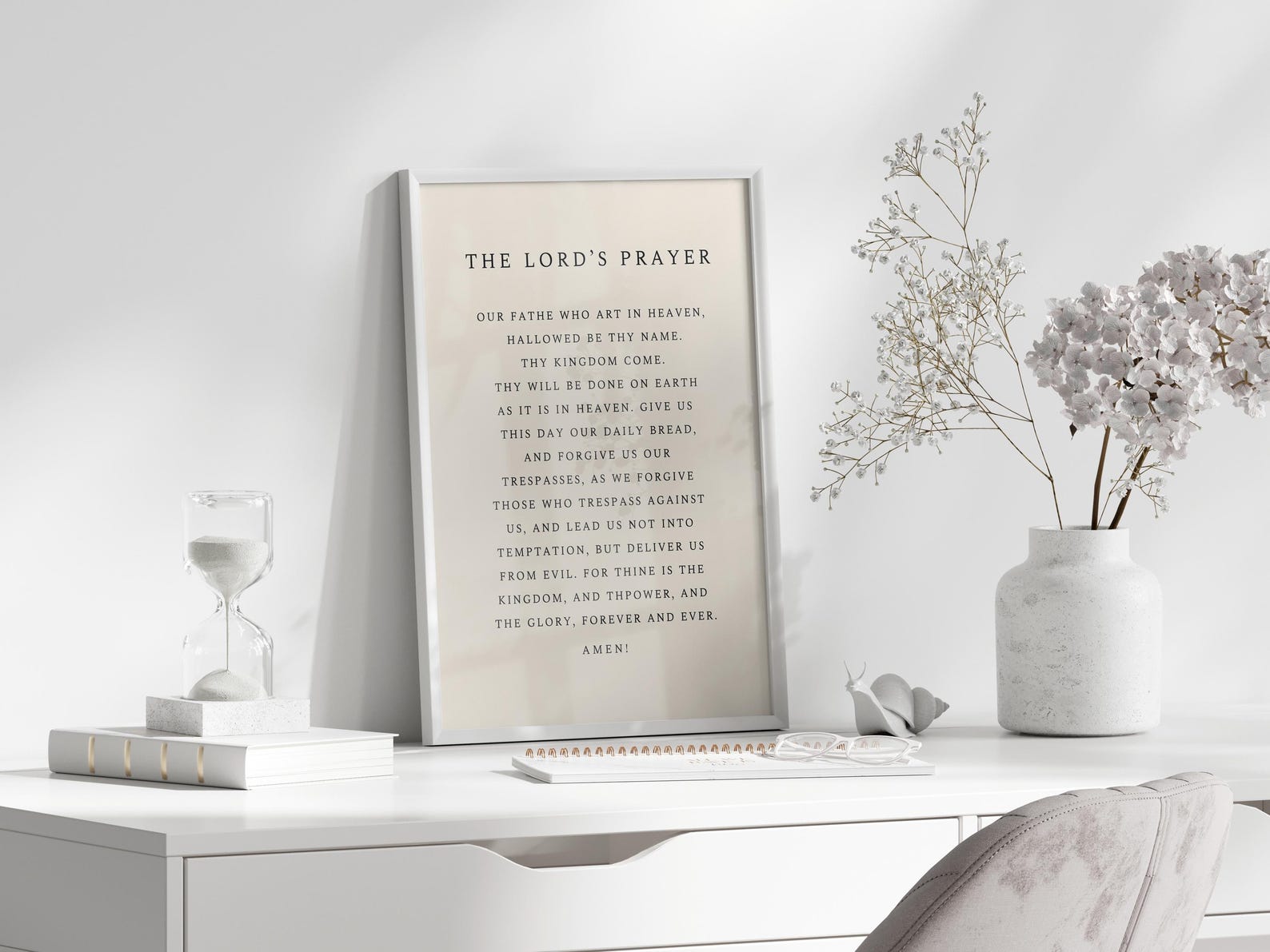 The Lord's Prayer Printable Wall Art, Christian Wall Art, Prayer ...