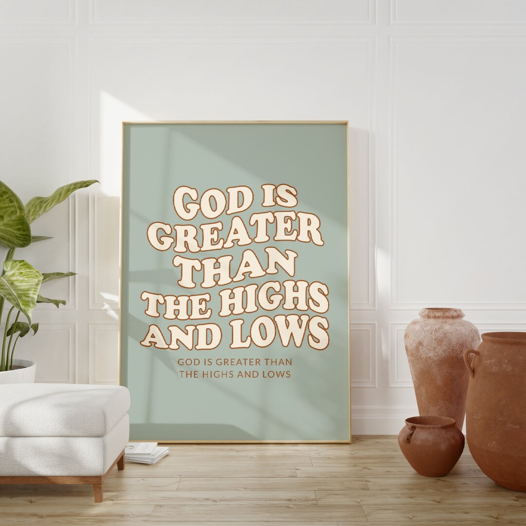Retro Christian Wall Print Bible Verse God Jesus Faith Print Christian ...