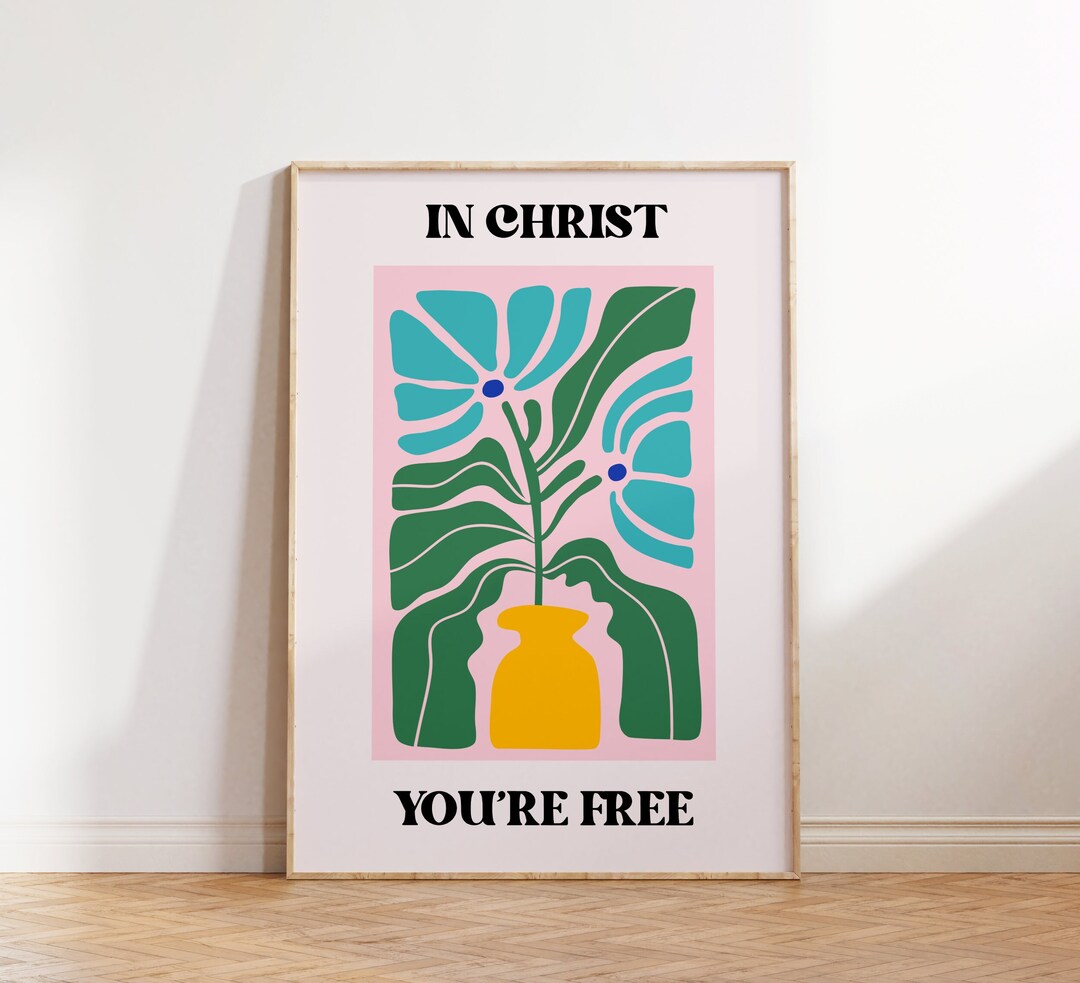 Christian Wall Print Retro Flower Poster Bible Scripture Christian ...