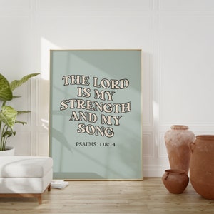 Retro Christian Wall Print Psalms Bible Verse Print Christian Poster ...