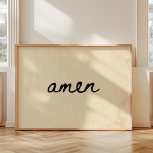 Vintage Amen Print, Christian Wall Art, Neutral Printable Art, Prayer ...